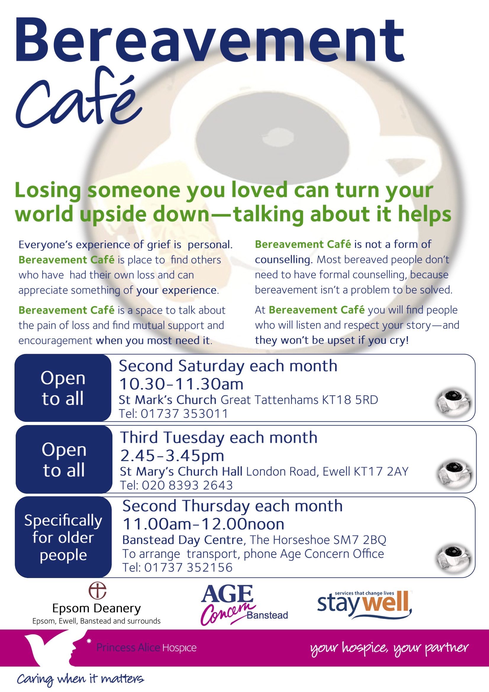 Bereavement Café – St Mary's Ewell